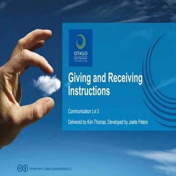 Giving and Receiving Instructions Powerpoint Presentation | PPTX