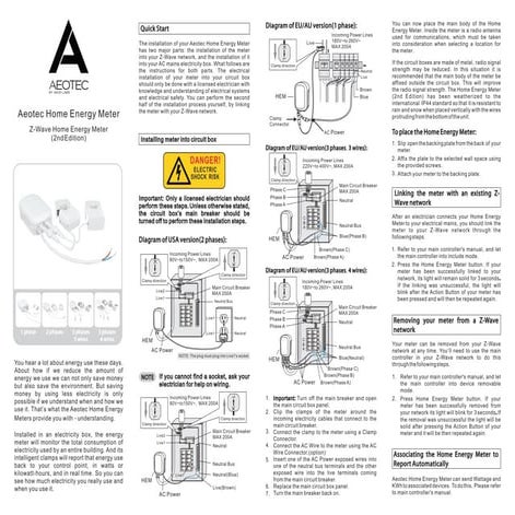 Instructions aeon labs home energy meter (2nd edition) | PDF