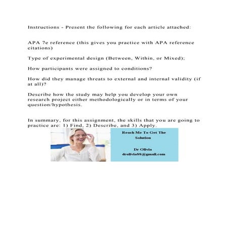 Instructions - Present the following for each article attached.docx