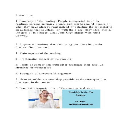 Instructions1. Summary of the reading People is expected to do | PDF