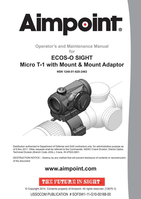 Instructions AIMPOINT CompM4, QRP2, Spacer & killFlash | Optics Trade | PPT