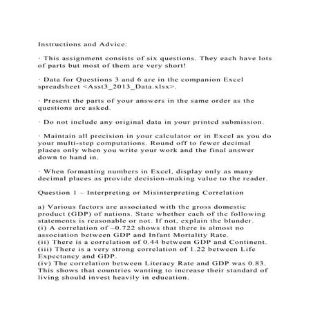 Instructions and Advice · This assignment consists of six que.docx