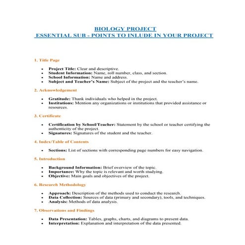 INSTRUCTIONS BIOLOGY PROJECTpdf biology. | PDF