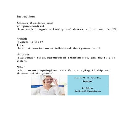 InstructionsChoose 2 cultures and comparecontrast how each | DOCX