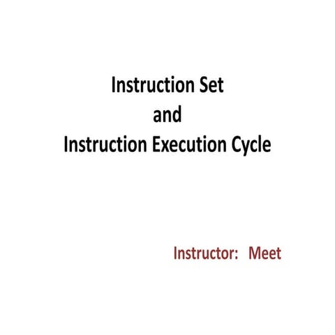 Instruction Execution Cycle