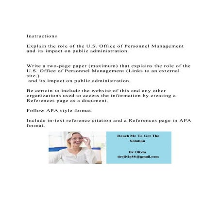 InstructionsExplain the role of the U.S. Office of Personnel.docx