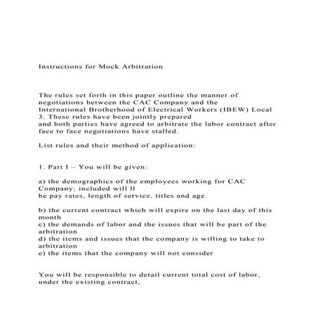 Instructions for Mock Arbitration The rules set f.docx