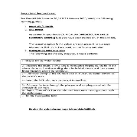 Instructions for skill lab learning guides | PDF