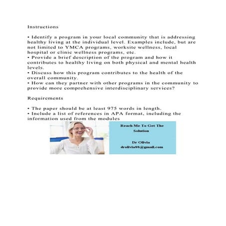 Instructions• Identify a program in your local community that is.docx