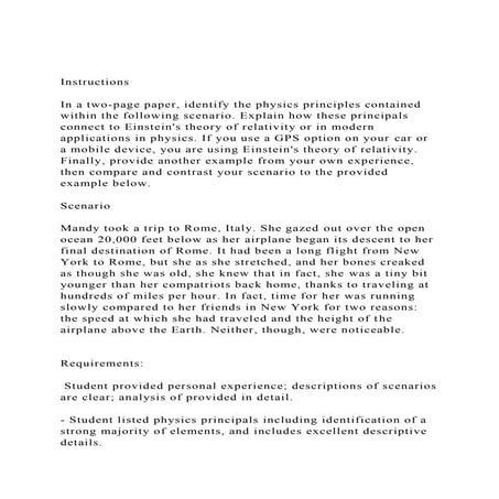 InstructionsIn a two-page paper, identify the physics princi.docx