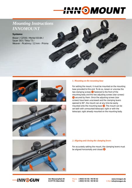 Instructions SPUHR Mounting The Scope | Optics Trade | PDF | Arms ...