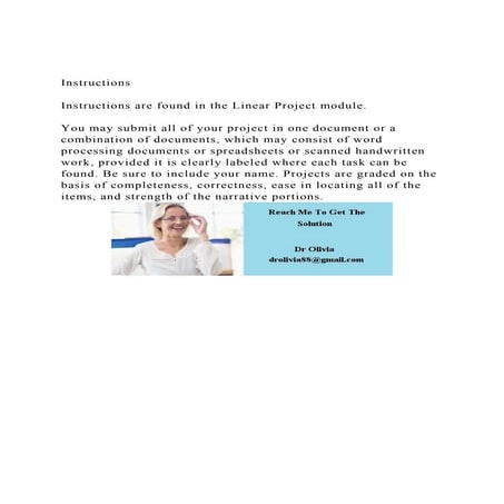 InstructionsInstructions are found in the Linear Project mod.docx