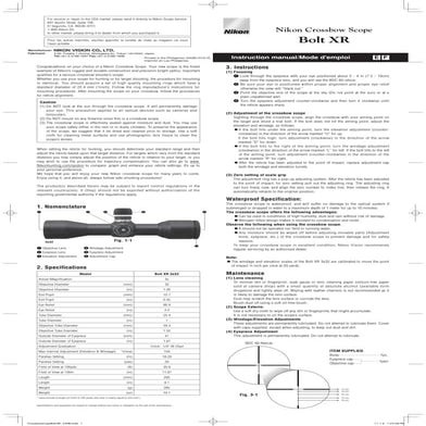 Instructions NIKON Encore Handgun Scope page1 | Optics Trade | PDF