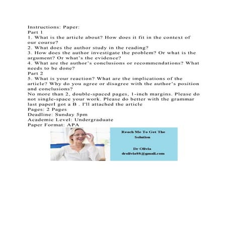 Instructions PaperPart 11. What is the article about How does.docx