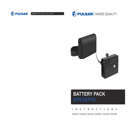 Instructions PULSAR Battery Pack EPS3, EPS5 | Optics Trade | PDF