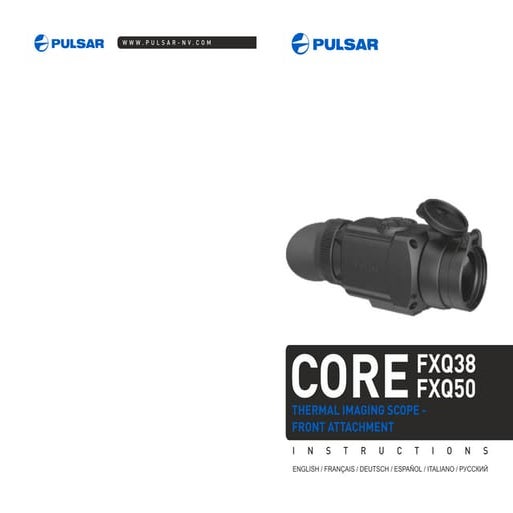 Instruction manual | Pulsar Core FXQ Thermal Imaging Attachment ...
