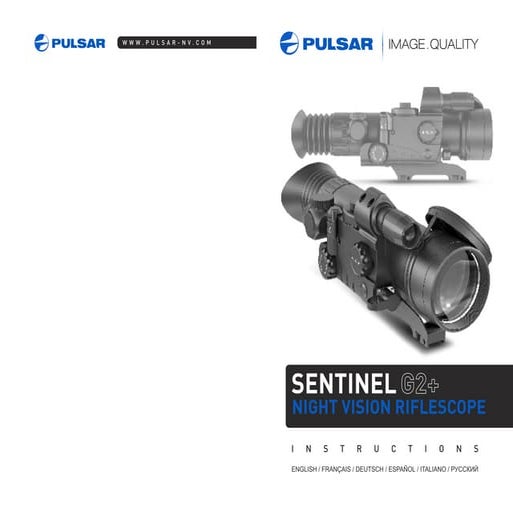 Instructions PULSAR Sentinel G2+ NV Riflescope | Optics Trade | PDF
