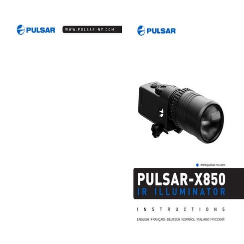 Instructions PULSAR x850 IR Illuminator | Optics Trade | PPT