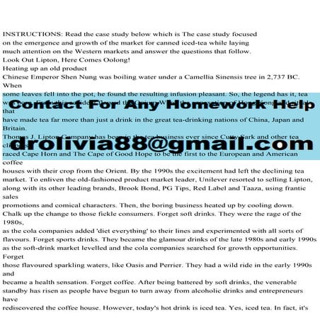 INSTRUCTIONS Read the case study below which is The case study .pdf