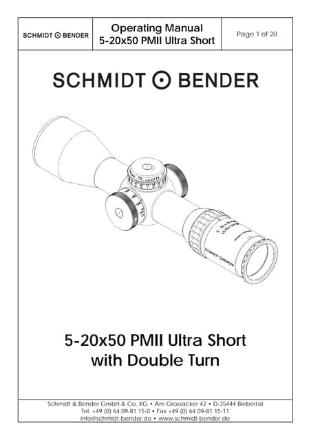 Technical data SCHMIDT & BENDER P3L (Mil-Dot) Riflescopes Reticles ...
