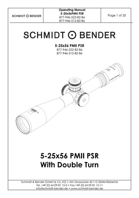 Technical data SCHMIDT & BENDER P3L (Mil-Dot) Riflescopes Reticles ...
