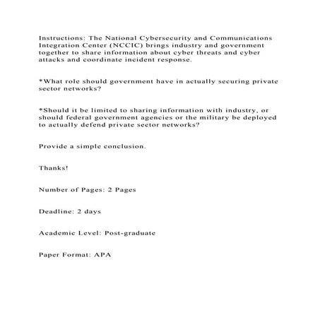 Instructions The National Cybersecurity and Communications Integrat.docx