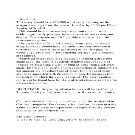 InstructionsThis essay should be a 650-900 word essay focusing o.docx