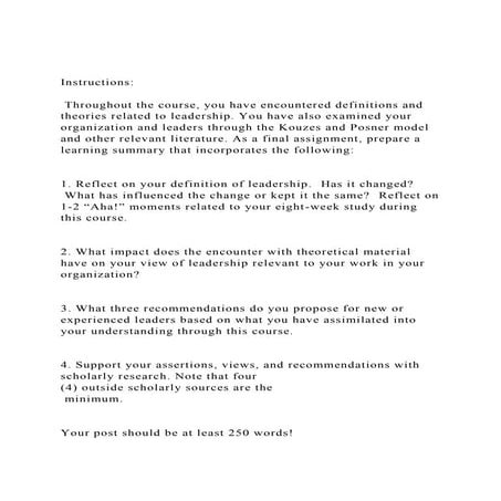 Instructions Throughout the course, you have encountered d.docx ...