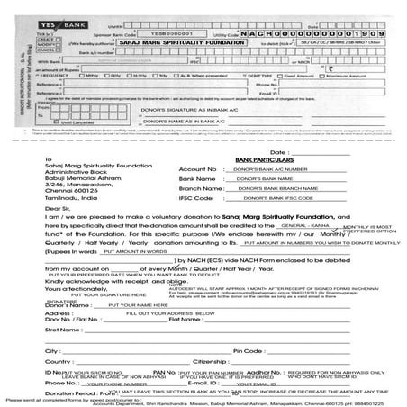 SRCM ECS Donation Form Instructions to fill form | PDF