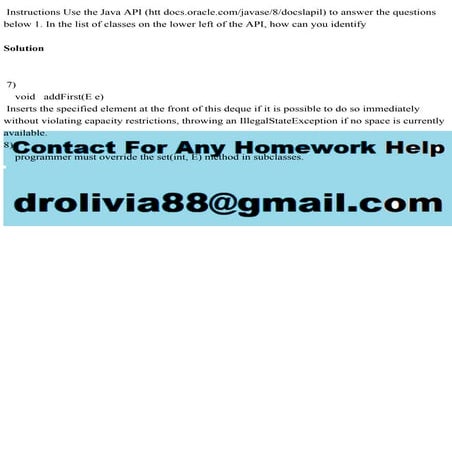 Instructions Use the Java API (htt docs.oracle.comjavase8docslapil.pdf