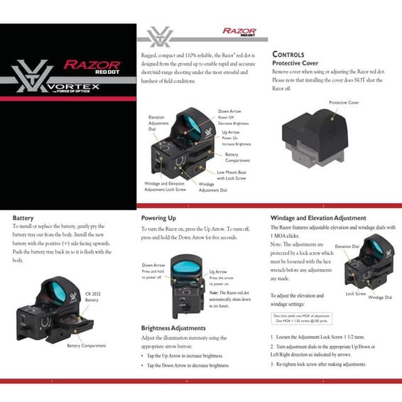 Instructions VORTEX RAZOR Red Dot | Optics Trade | PDF
