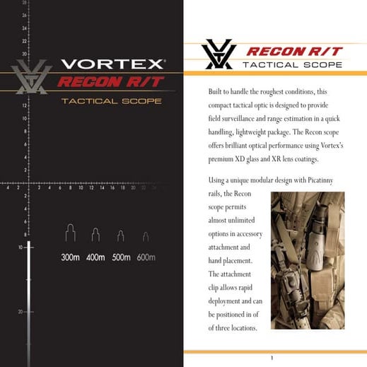 Instructions VORTEX RECON R/T Tactical Scope | Optics Trade | PDF