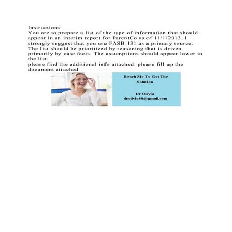 Instructions You are to prepare a list of the type of information.docx