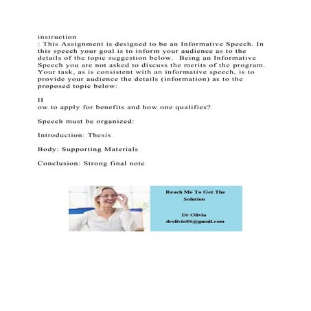 instruction This Assignment is designed to be an Informative Spee.docx
