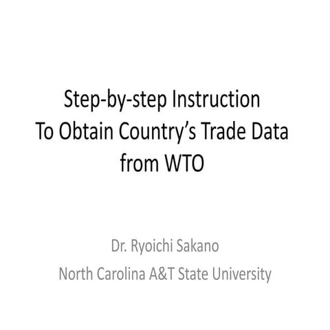 Instruction to obtain trade data from WTO website | PPT