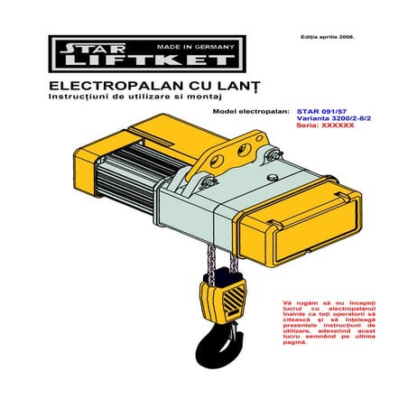 Instructiuni liftketromaneste palan | PDF