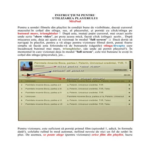 Instructiuni utilizare aplicatia mix pod | PDF