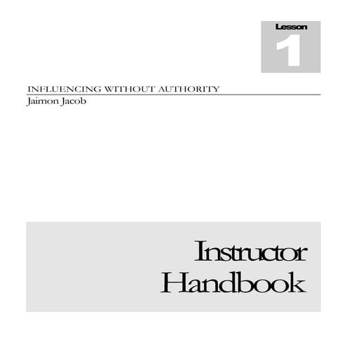 Instructor handbook | PDF