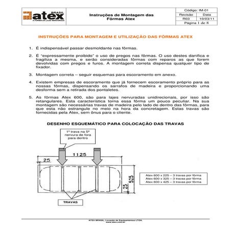 Instruções de Montagem Fôrma Atex | PDF