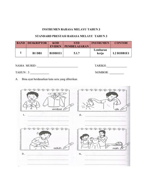 Bahasa Iban Tahun 1 B1 db1 e1 | DOCX