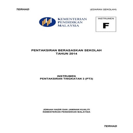 Instrumen f pt3 edaran sekolah | PDF