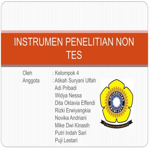 Instrumen penelitian non tes | PPTX
