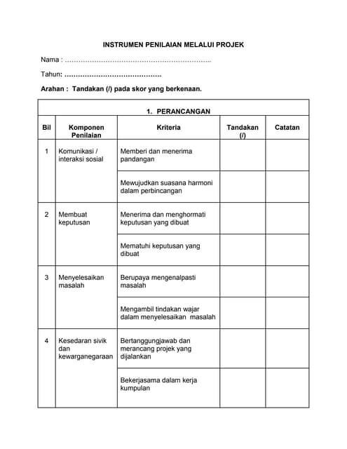 Instrumen penilaian bahasa kemahiran membaca | DOCX
