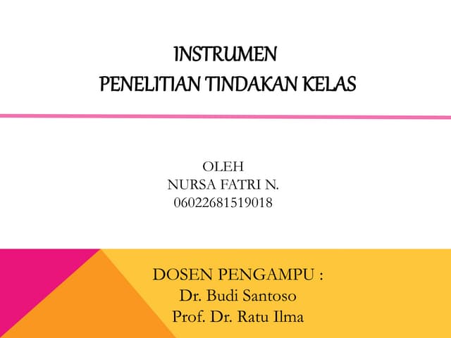 PPT KONSEP DASAR PTK (PENELITIAN TINDAKAN KELAS) | PPT