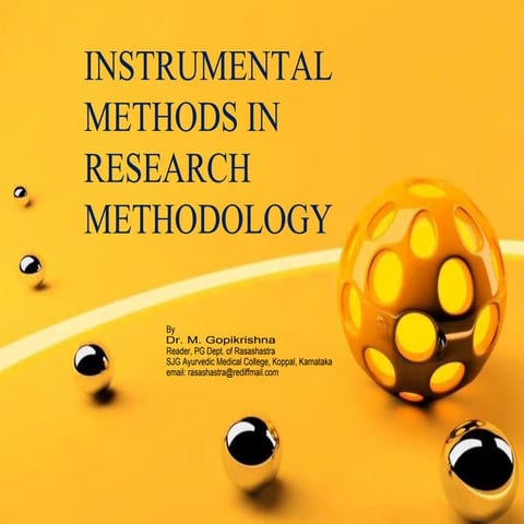 Instrumental analysis in research | PDF