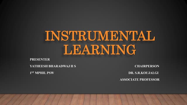 B. F. Skinner's Operant Conditioning | PPT