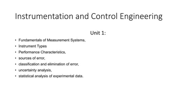 Characteristics of Measuring instruments | PPTX