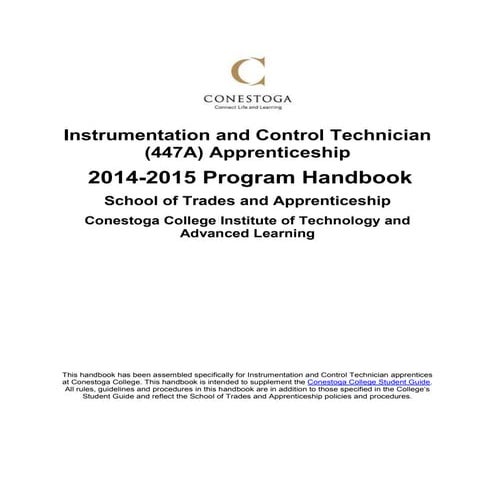 Instrumentation and control technician apprenticeship program handbook ...