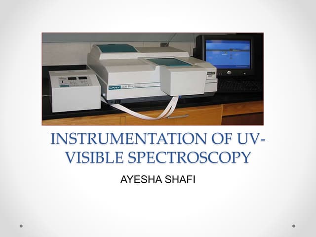 Spectrophotometric Instruments (Detector) and Application of UV – VIS ...