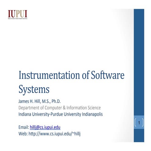 Instrumentation of Software Systems | PPT
